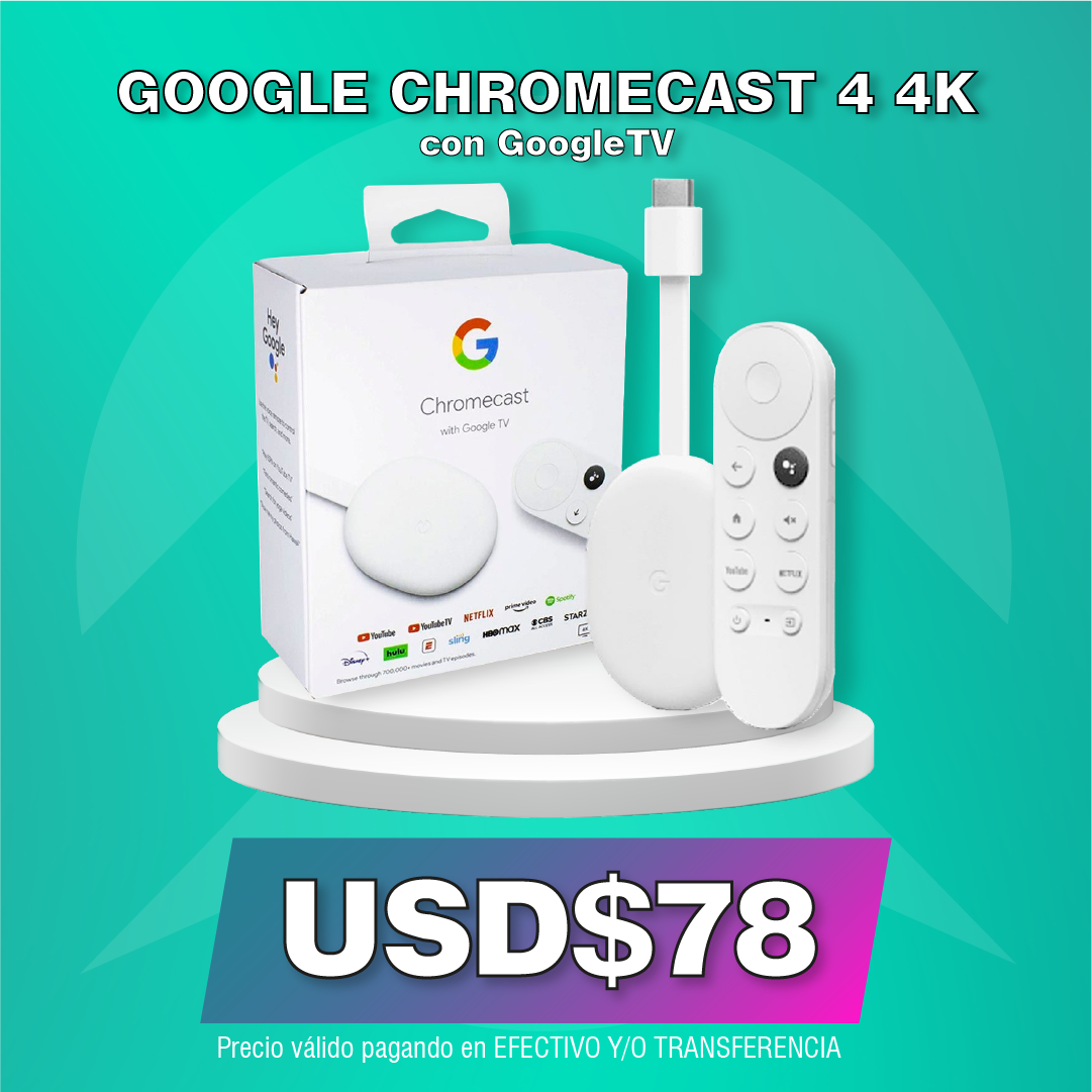 GOOGLE CHROMECAST 4 4K CON GOOGLE TV | Mejor precio en 2024 de Web3Arg