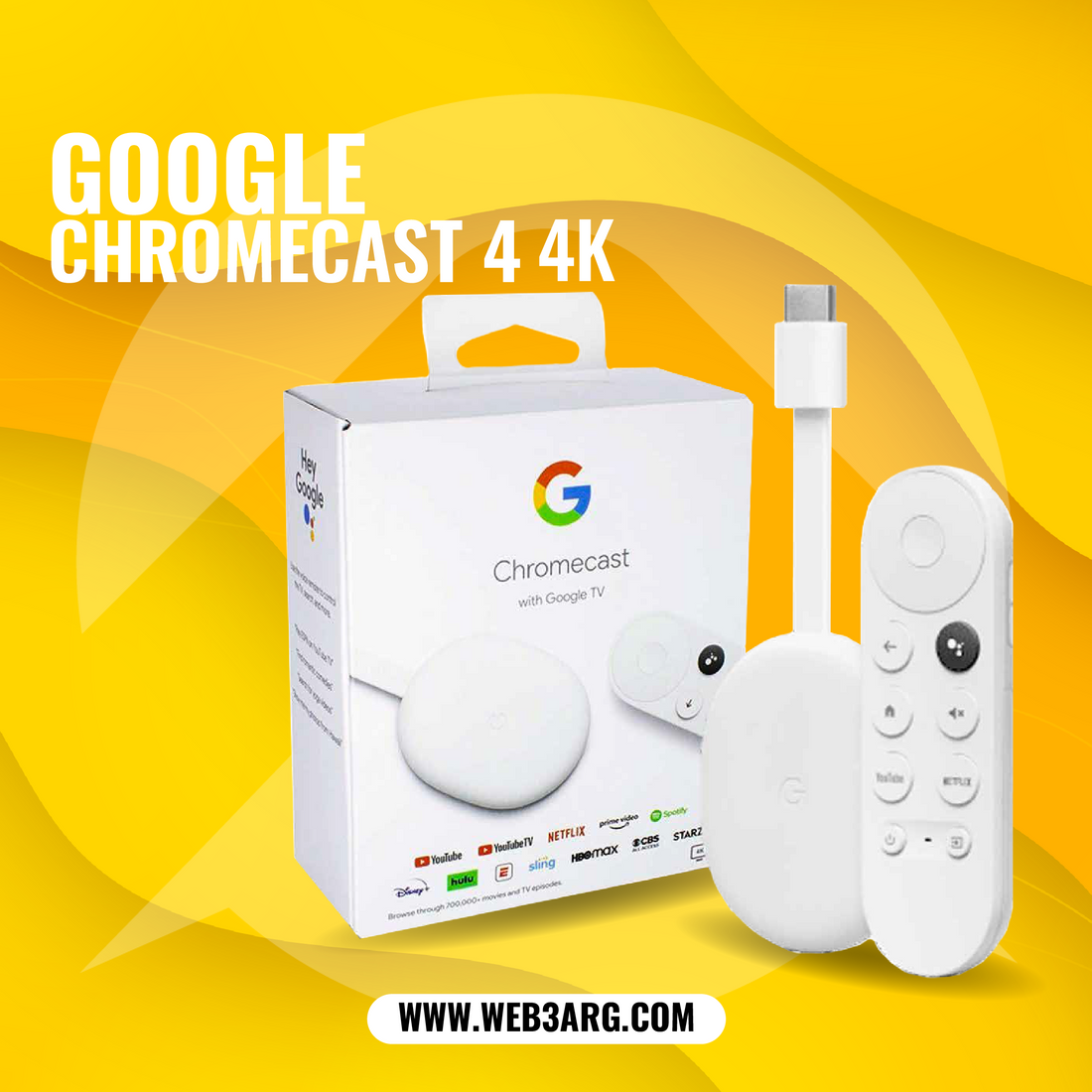 GOOGLE CHROMECAST 4 4K CON GOOGLE TV | Mejor precio en 2024 de Web3Arg